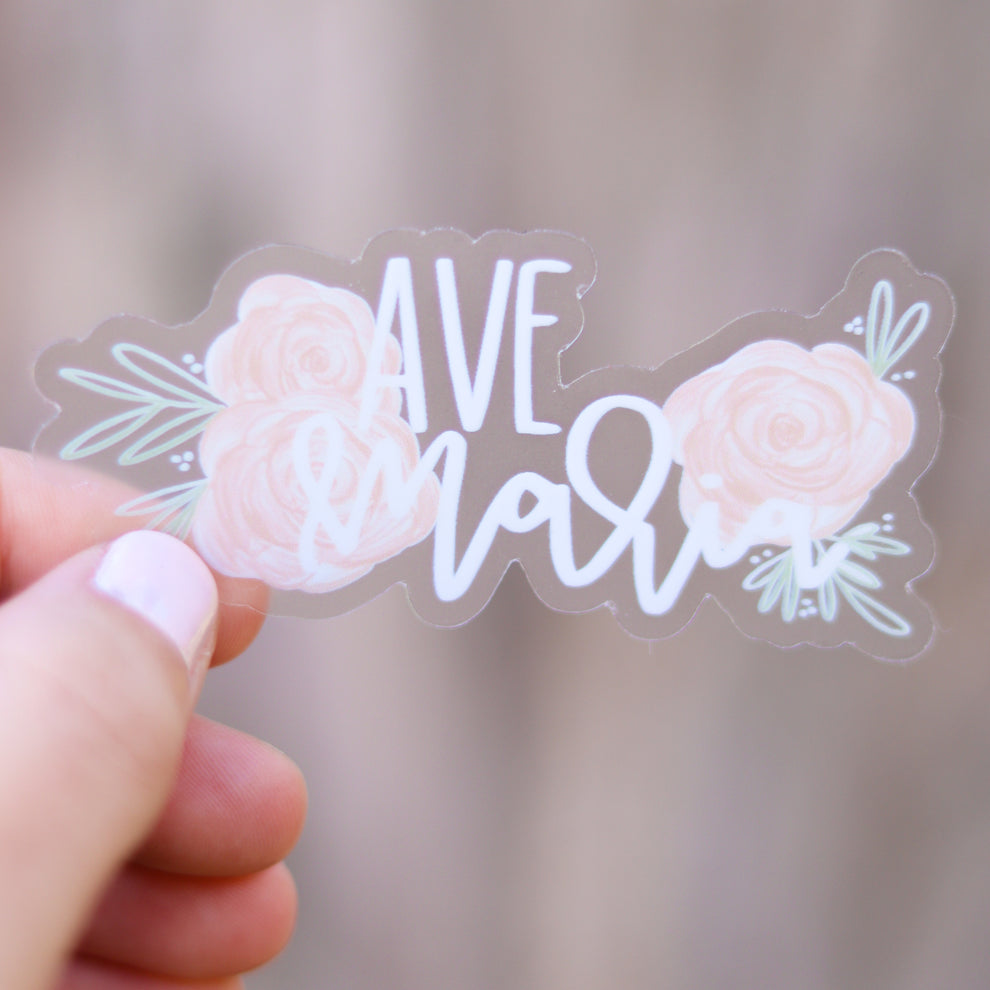 Ave Maria - Catholic Vinyl Sticker – Saint Clare and Francis