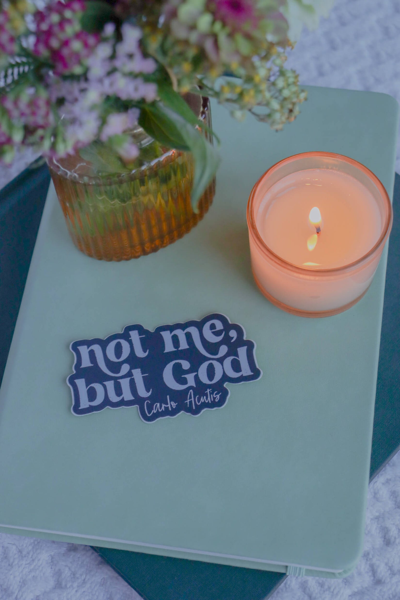 Not Me, But God - Catholic Sticker – Saint Clare and Francis