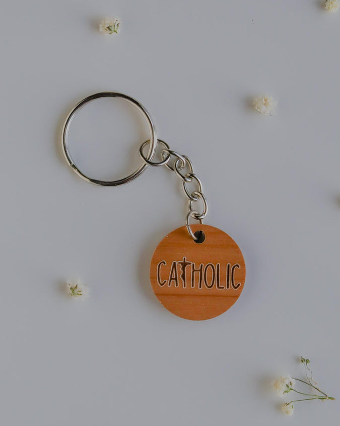 Catholic - Wood Keychain – Saint Clare and Francis