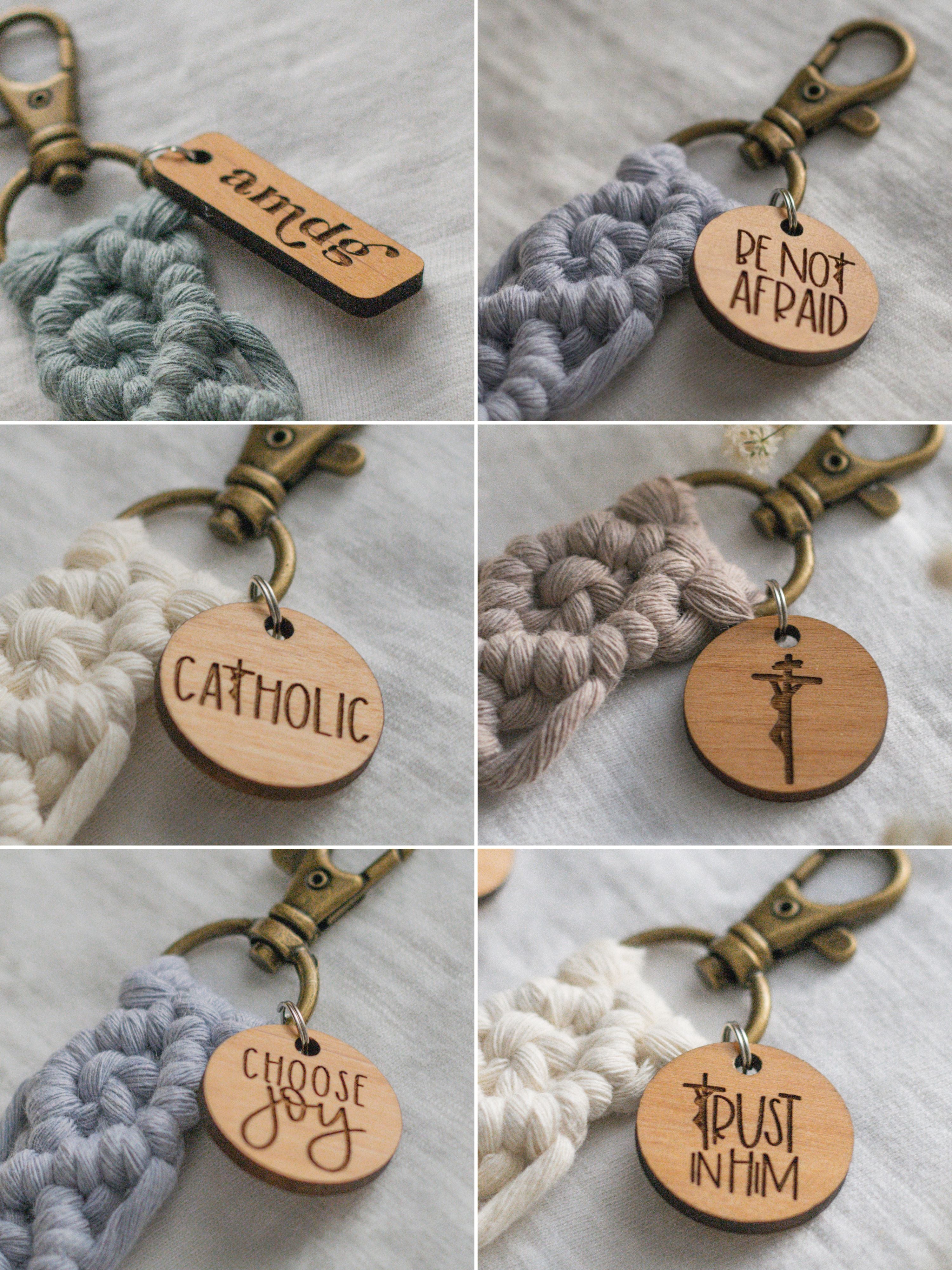 Catholic Macrame Keychain - BUILD YOUR OWN – Saint Clare and Francis
