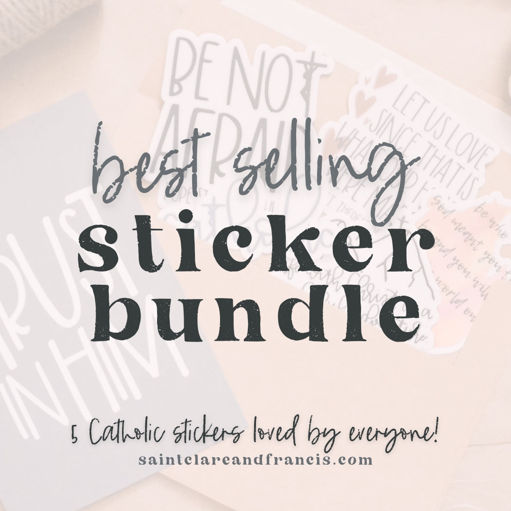 5 Pack - Best Selling Catholic Stickers – Saint Clare and Francis
